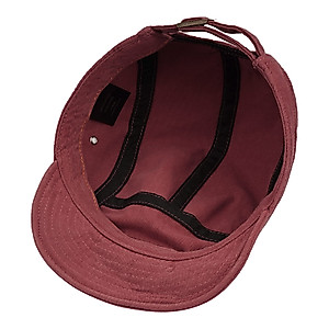 Croogo Snapback 5 Panel Hat Short Brim Baseball Cap Soft Flat Bill Camp Hat Biker Board Cap Army Military Cadet Cap,Red-DY09