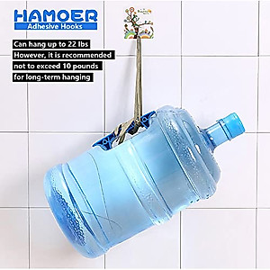 HAMOER Adhesive Wall Hook-Large Adhesive Patch Hanging Towel Key Universal, Printed Pattern Random Home Decor, Free Small Towel, Gift Box Packaging 12 Pack