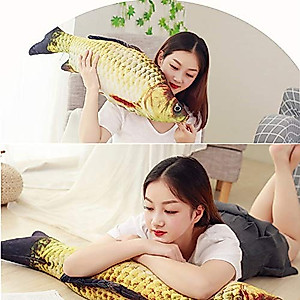 JULAN 3D Giant Soft Fish Cushion Pillow Carp Plush Pillow Stuffed Toy Throw Pillow for Home Decoration Gift Kids Pillow Stuffed Animal Toy (31inch/ 77cm)