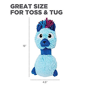 Outward Hound Braidy Budz Blue Llama Dog Toy - Cozy Plush Outside with Twisted Braided Jersey Inside, Small