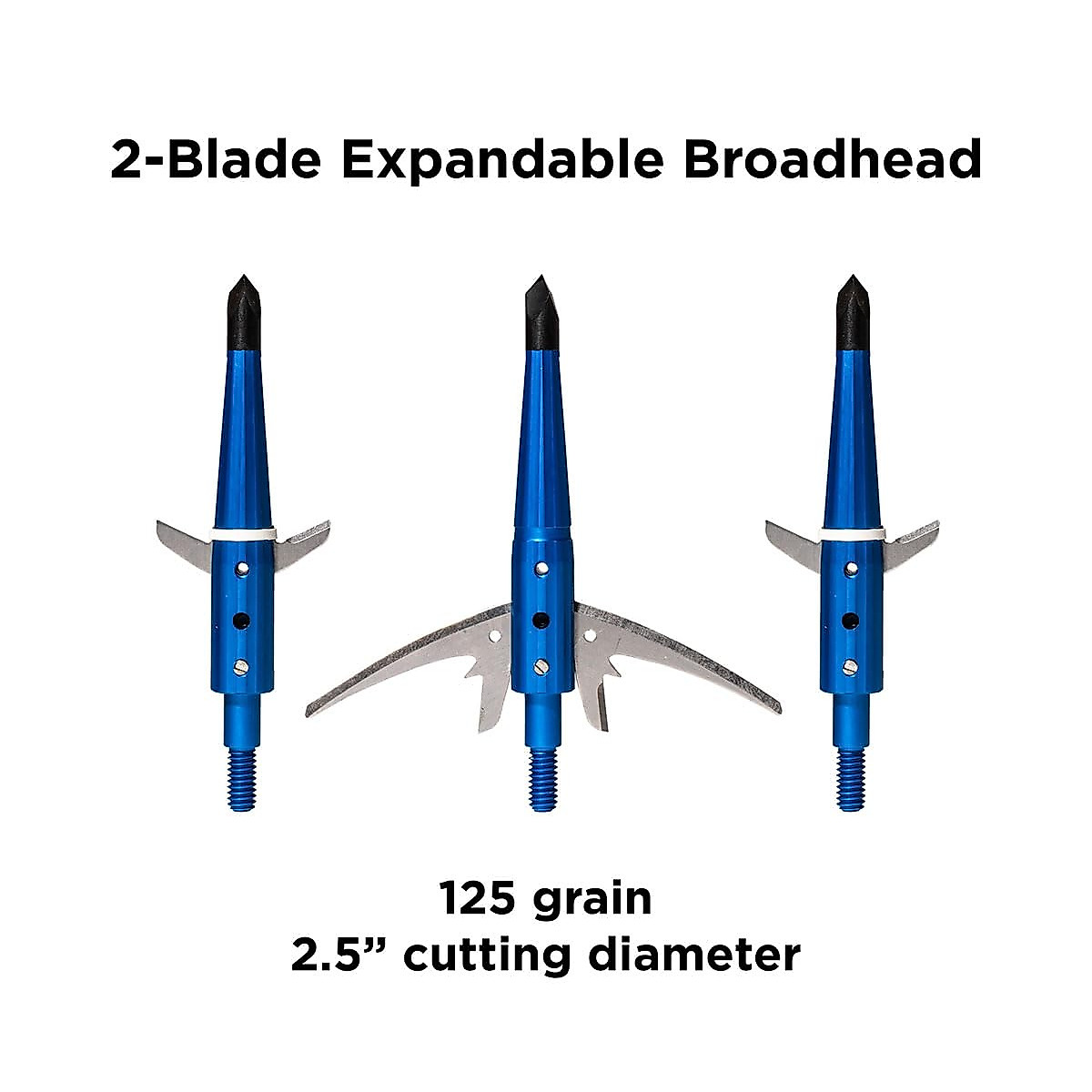 Swhacker Levi Morgan Series 2-Blade Blade Lock Broadhead 2.5" Pack of 3, Blue