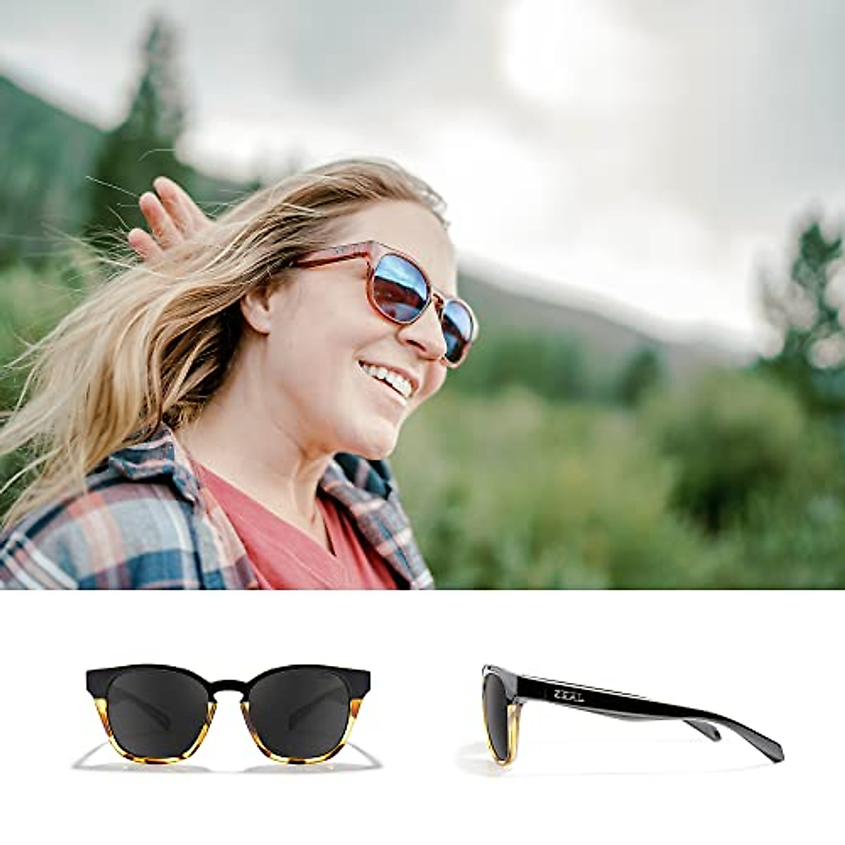 Zeal Optics Windsor | Plant-Based Polarized Sunglasses for Men & Women - Black Tortoise/Polarized Dark Grey Lens