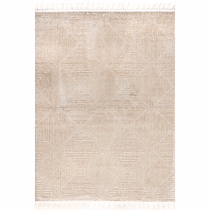 nuLOOM Kerry Geometric 5x8 Area Rug for Living Room Bedroom Dining Room Kitchen, Beige
