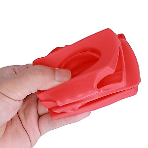 kwmobile Silicone Bottle Stacking Mat - Refrigerator Organizer to Stack Bottles, Cans, Beer, Soda - Non-Slip Holder Rack - Red