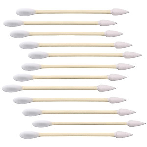 1000 Count Organic Bamboo Cotton Swabs - Pointy/Round Head Biodegradable Wooden Cotton Buds for Ear, Plastic Free Double Ear Cotton Sticks for Cleaning, Makeup