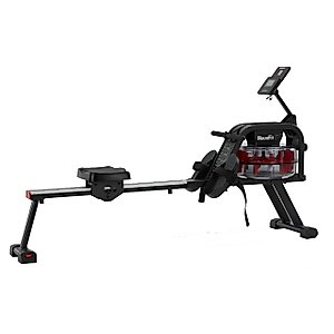 HouseFit Water Rower Rowing Machine with 330Lbs Weight Capacity for Home use Water Row Machine Exercise Equipment with iPad and Phone Support LCD Digital Monitor