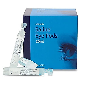 Reliance Medical 901 Sterile Saline Eyewash 20 mL Ampoules, Plastic (Pack of 25)