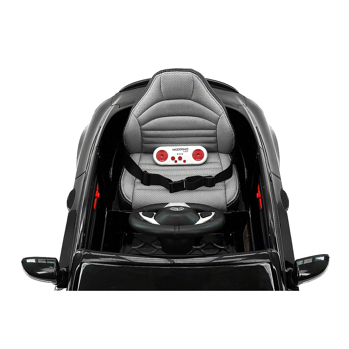 Moderno Kids Mercedes C63S 12V Power Children Ride-On Car with R/C Parental Remote + EVA Foam Rubber Wheels + Leather Seat + MP3 USB Music Player + LED Lights (White)