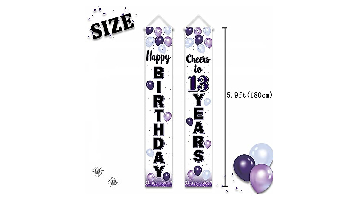 LASKYER Purple 13th Birthday Banner - Easy Setup for Memorable Parties