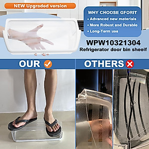 [UPGRADE] WPW10321304 Refrigerator Door Shelf Replacement Compatible with Whirlpool Fridge Door Bin WRS325FDAM04 WRS325FDAM02 WSF26C3EXF01 WRS325FDAM01 ED5FVGXWS07 - Replace AP6019471 2179574 2179575