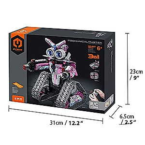 RAYWER RC Robot STEM Projects (408 pcs) for Kids Ages 6-12, Remote APP Controlled Robot, Coding Gear Robot/Tank/RC Car Building Toys Birthday Gifts for Teens Boys Girls