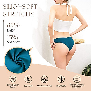 BAJAOEY Seamless Underwear Women,Cheeky Underwear for Women Soft No Show Bikini Panties for Women Hipster 5 pack S-XL
