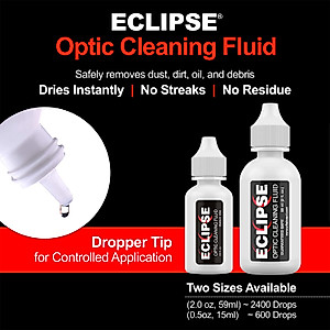 Eclipse Optic Cleaning Solution - Camera Lens and Digital Sensor Cleaner Fluid - Works with All Cameras, Binoculars, and Other Optical Products - Dropper Tip (15ml) - 0.5oz