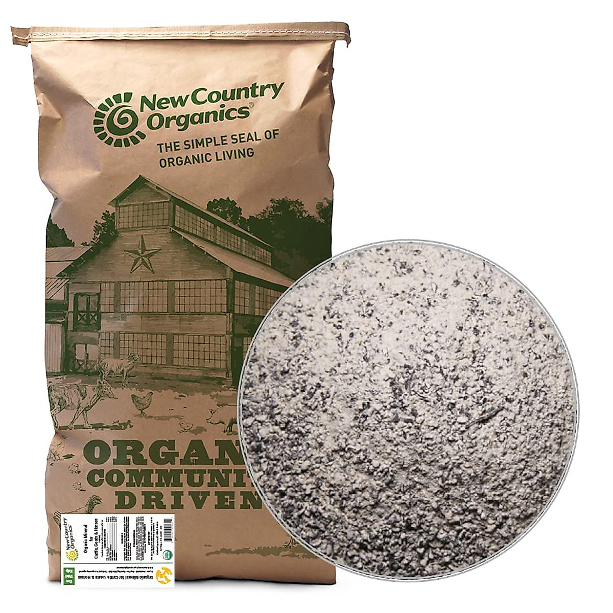 New Country Organics | Kelp Based Healthy Mineral for Cattle, Goats and Horses | Certified Organic and Non-GMO | 40 lbs