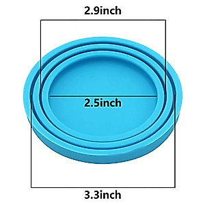 SLSON 4 Pack Pet Food Can Cover Set,Universal Silicone Cat Dog Food Can Lids 1 Fit 3 Standard Size Can Tops Covers