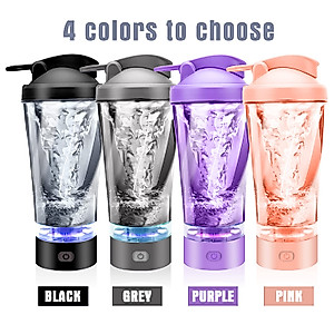 JNSTU Protein Shaker Bottle,Electric Shaker Cup,Shaker Bottles for Protein Mixes,Workout Water Bottle,Bottle Blender,Shaker Cups for Protein Shakes and Meal Replacement,Portable Rechargeable 16oz