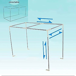 AdeptT Stainless Steel Canopy Bed Frame Post Minimalist Bed Frame Post Poles Retractable Four Corner Bed Bracket Fit for Metal Bed Wood Bed Single Bunk Bed Dormitory,C