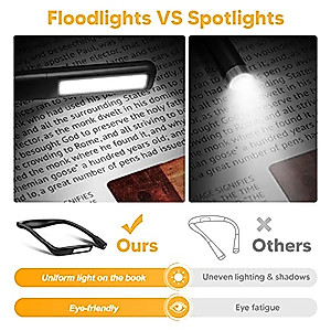 Book Reading Light Knitting Crochet Craft Light (Eye-friendly Wide Lamp), Book Lover Christmas Birthday Gifts Stocking Stuffers for Men Women Wife Husband Dad Mom Father Mother Teens Neck Booklight