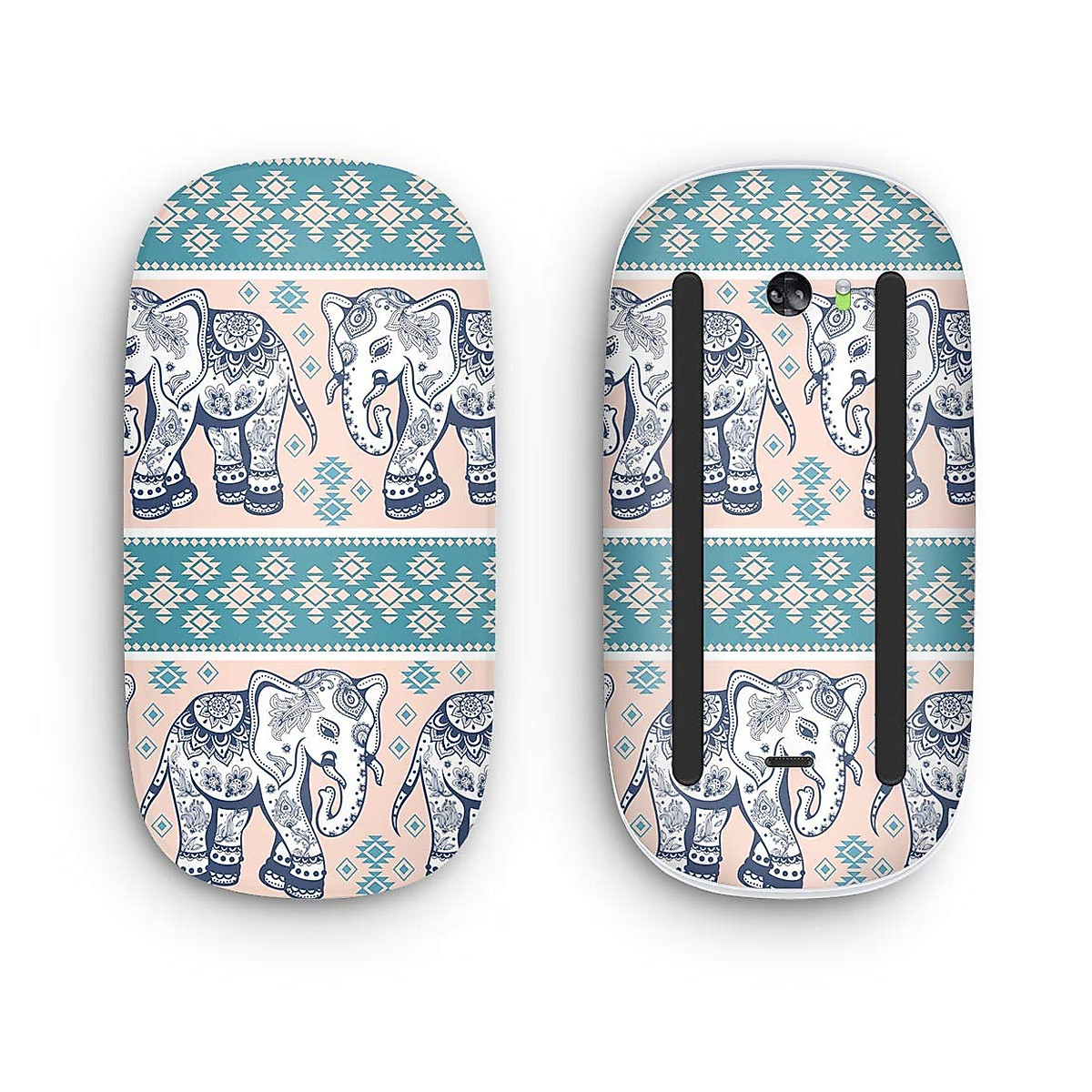 Design Skinz Walking Sacred Elephant Pattern V2 Vinyl Decal Compatible with The Apple Magic Mouse 2 (Wireless, Rechargable) with Multi-Touch Surface