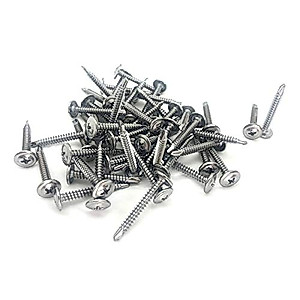 L-A #8 x 1-1/4" 410 Stainless Steel Wafer Head Phillips Self Drilling Screws Sheet Metal Tek Screws, Modified Truss Head Self Driller (50 Pcs;4.2 x 32mm)
