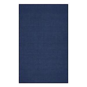 Plow & Hearth Dalton 2x3'6" Fireproof Hearth Rug | Navy | Wool Blend Fireplace Mat | Hearth Rugs for Fireplaces Fire Resistant | Protect Hardwood Floor and Carpet from Sparks and Embers Wood Stove