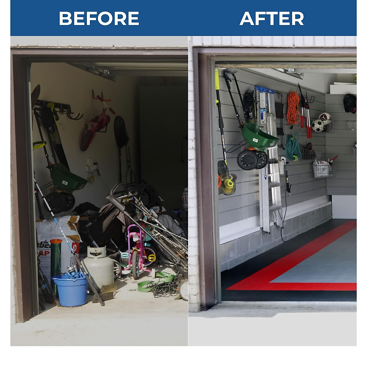 CrownWall PVC Slat Wall Panels Garage Wall Organizer Storage System | Heavy Duty Organization and Easy Installation | 6 Inch - 8ft by 4ft (32 sqft) Section, Graphite