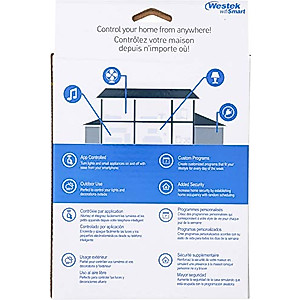 Westek SMARTPLUG2A WiFi Enabled 2-Outlet Outdoor Plug-in Timer, Black