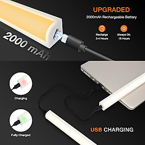 MEKKLEON Under Cabinet Lights Remote Control,2 Pack Magnetic Dimmable Closet Lights,USB Rechargeable Wireless LED Shop Light,Ceiling and Under Counter Lights for Kitchen (White, 20CM)