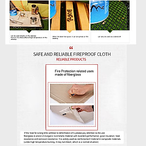 CHICIRIS Fireproof Mat Fiberglass High Temperature Resistant Fire Pit Mat Outdoor Accessories for Barbecue Camping Picnic Foldable and Portable Fire Pit Mat(S)