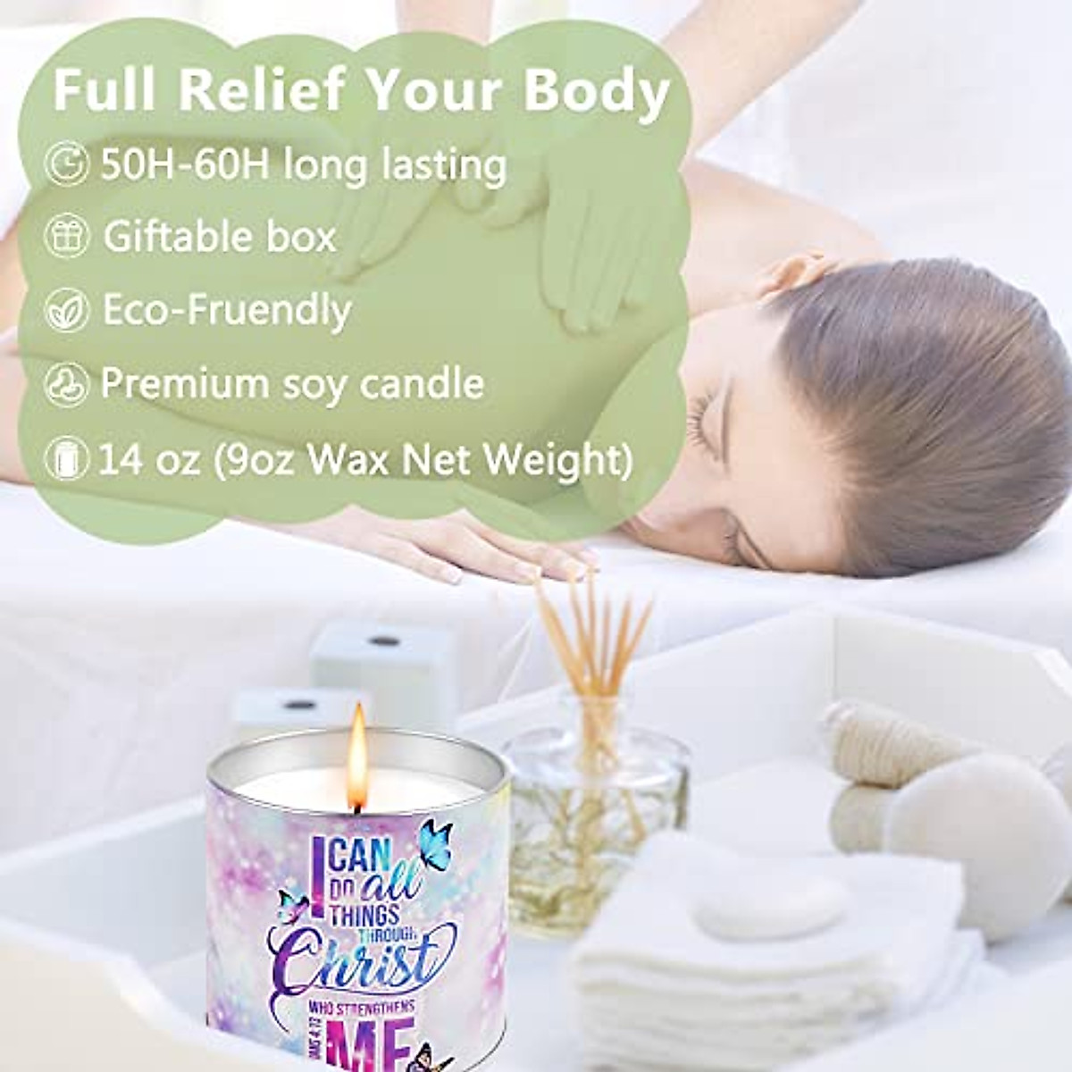 Jucham Birthday Gifts for Women, Butterfly Candle Relaxing Gifts for Women, Mom, Daughter, Sister, BFF, 9 oz Funny Candles - Bluebells Scented Candle