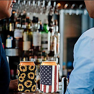 HaiMay 10 Pieces Beer Can Sleeves Beer Can Coolers Drink Cooler Sleeves for Cans and Bottles, Fashion Styles