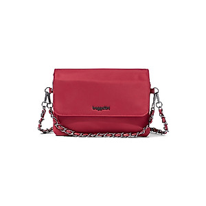 Baggallini Womens Flap Crossbody With Chain, Ruby Red