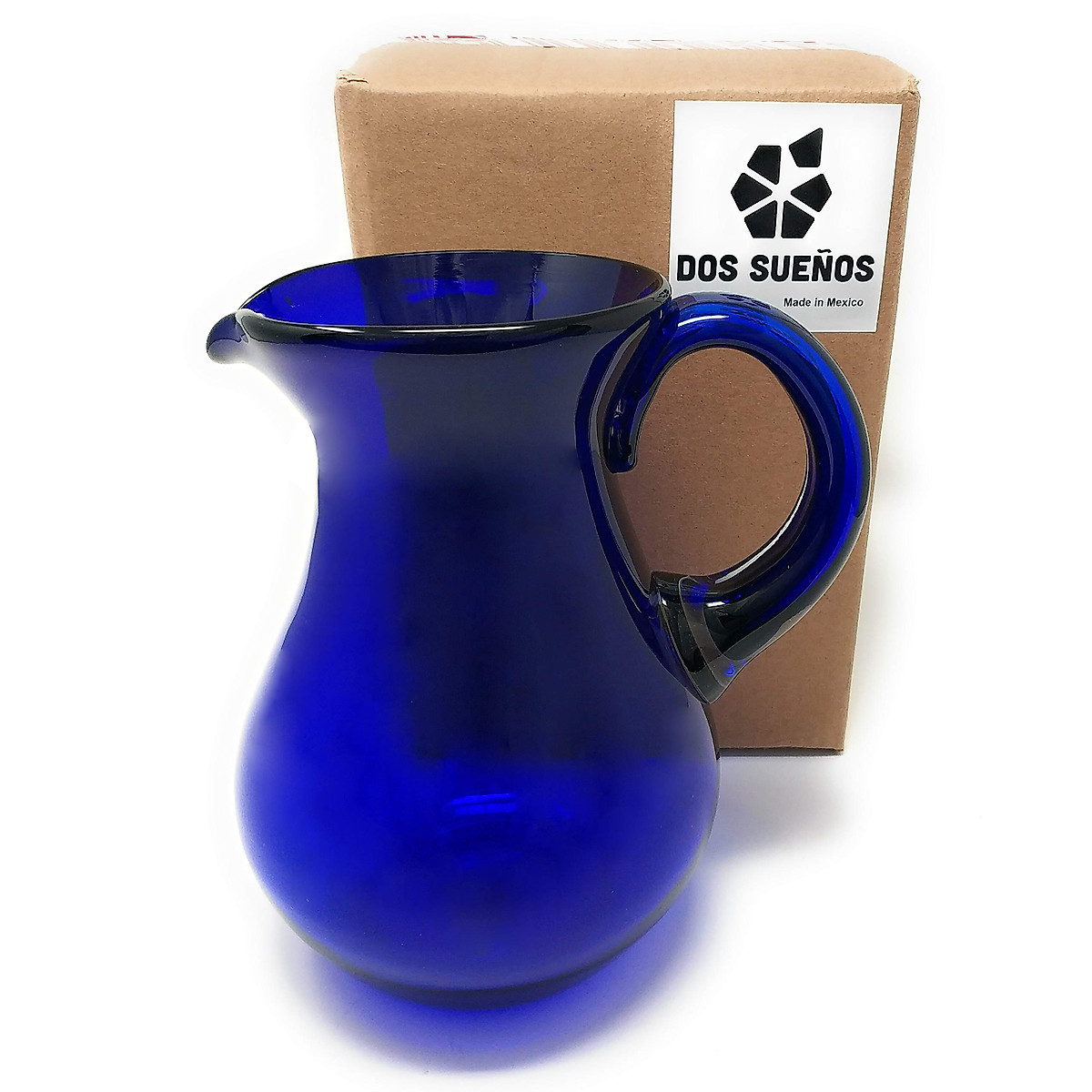 Mexican Hand Blown Glass Pitcher – Cobalt - Juice, Margaritas, Water, Lemonade (84 oz)