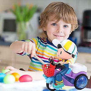 Cevly Robot Toys for Kids,Spinning Stunt Car Toys,Dancing Electric Trike Kids Motorcycle Cartoon Toy,Interactive Toy with Music & Light Christmas Birthday Gifts for 3 4 5 6 7 Year Old Boys Girls