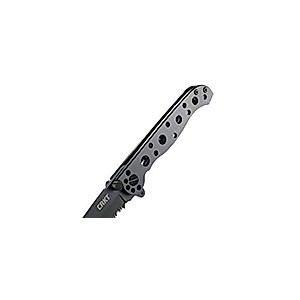 CRKT M16-10KS EDC Folding Pocket Knife: Everyday Carry, Black Serrated Edge Blade, Tanto, Frame Lock, Stainless Steel Handle, Reversible Pocket Clip