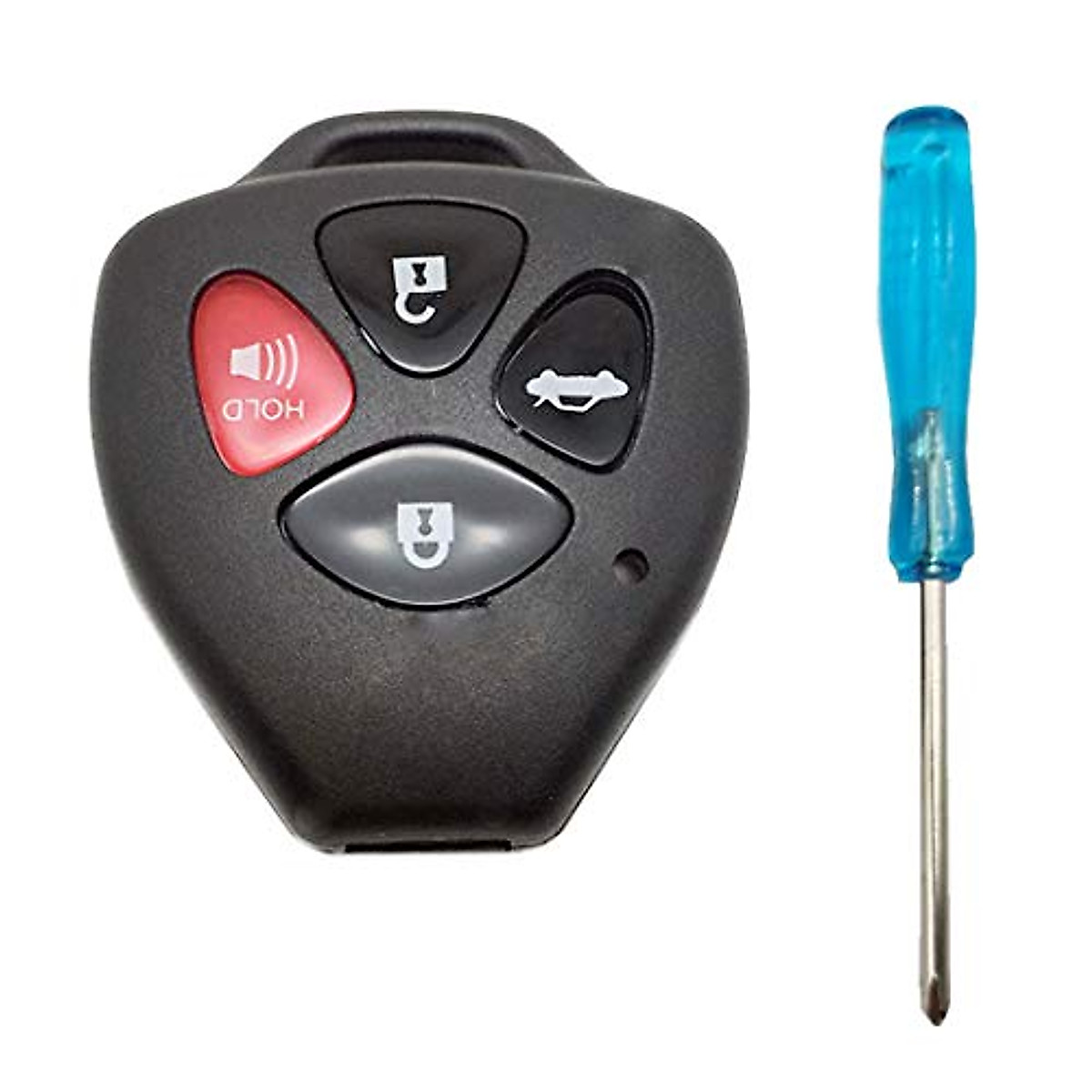 Upgraded Replacement Key Fob Cover Shell Fit for Toyota 2008-2013 Avalon / 2007-2011 Camry / 2008-2012 Corolla / 2009-2014 Venza Keyless Entry Remote Car Key Case with Screwdriver (1)