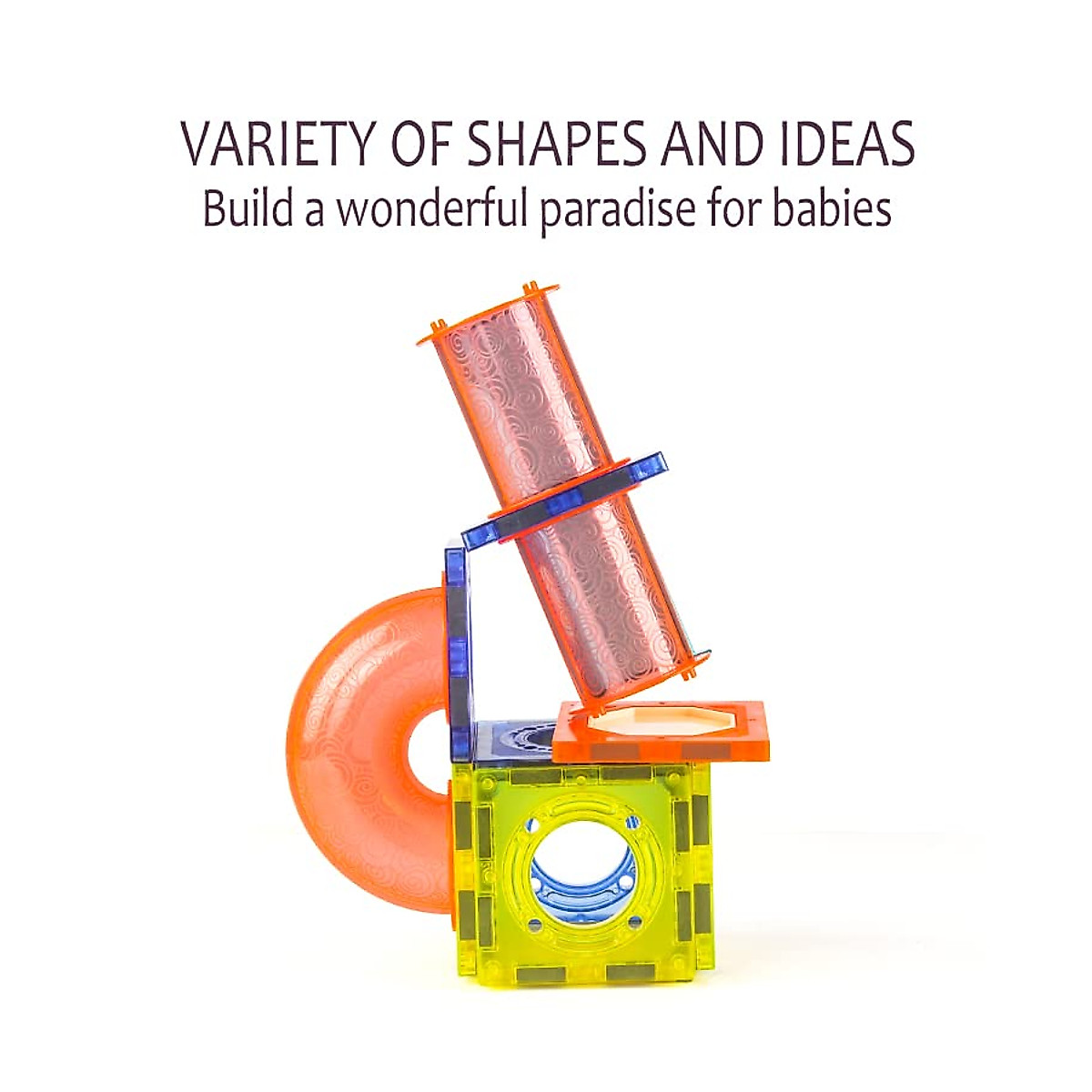 UNIQUE KIDS Magnetic Tiles Building Blocks with Marble Run - Engaging STEM/STEAM Toys for Kids - Educational and Fun - Perfect Christmas and Birthday Gift (150 PCS)