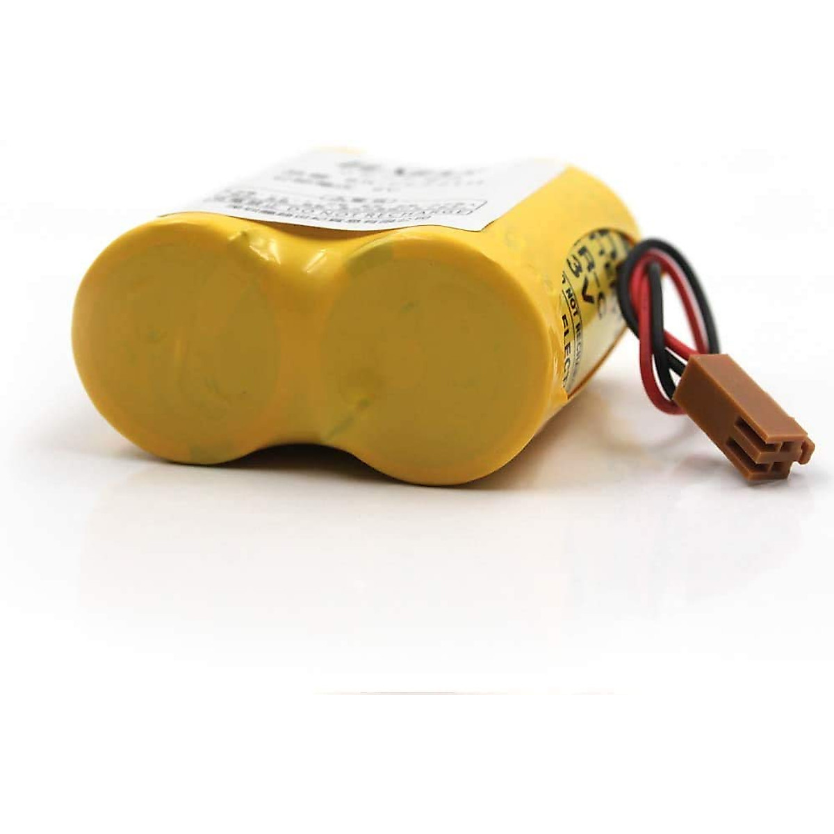 elxjar (3-Pack) BR-CCF2TH 6V 5000mAh Lithium Replacement Battery for Fanuc oi Mate Model-D, Panasonic Controls, GE Fanuc A06 Series, BR-CCF2TE CNC Coaster (Cutler Hammer), Brown Connector