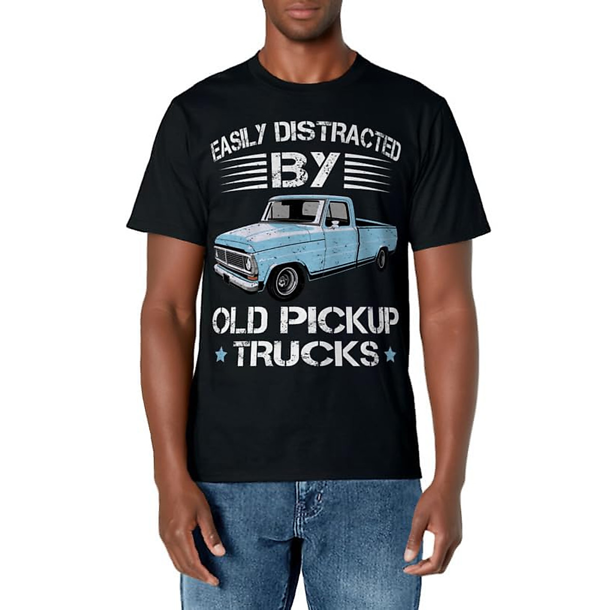Easily Distracted By Old Pickup Trucks Funny Trucker T-Shirt