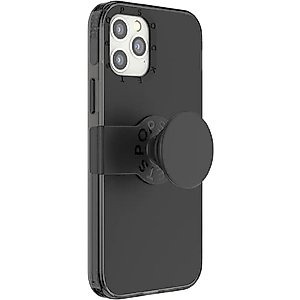 PopSockets iPhone 12/12 Pro Case with Repositionable Slide Grip and Compatible with MagSafe - Black