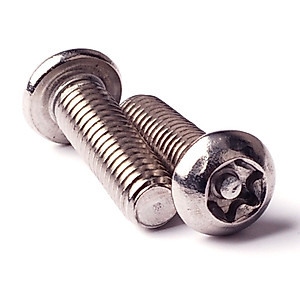 M5 x 6mm Pin in Head Torx Screws,304 Stainless Steel Pin Torx Button Head Security Screws,Right Hand Threads,Metric,50-Pieces