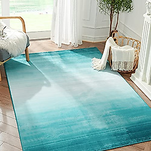 jinchan Area Rug 3x5 Blue Twilight Rug Modern Abstract Entryway Rug Accent Rug Indoor Ombre Print Mat Low Pile Soft Carpet Contemporary Floor Cover for Kitchen Bedroom Decor Non Slip