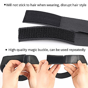 Amyqueen Elastic bands for Wig Edges, Lace Melting Band,4PCS Wig Band for Wigs Edge Wrap to Lay Edges, Wig Band Edge Wrap to Lay Edges, Wig Accessories for Salon