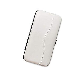 NUOMI Tweezers Storage Cases PU Outer Layer Rectangle Protective Box Makeup Tools Small Organizing Bags for Eyelash Curler/Eyelash Extension Tweezers/Scissors/Grooming Tool, White