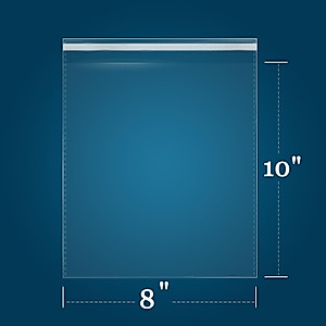 iMailer - 100 Count - 8" x 10" Self Sealing Cellophane Bags - Clear Cello Resealable Plastic Poly Bags for Art Prints, Packaging, Photo, Jewelry