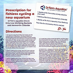 DrTim's Aquatics Reef One & Only Nitrifying Bacteria – For Reef, Nano and Seahorse Aquaria, New Fish Tanks, Aquariums, Disease Treatment – H20 Pure Fish Tank Cleaner – Removes Toxins – 4 Oz. (401)