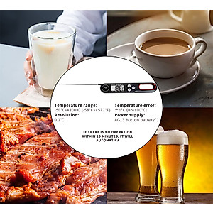 SONSENES Folding Digital Instant Reading Meat Thermometer (Black -2Pack)