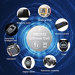 Nightkonic 50 pcs Pack - CR2032 Battery 3v Lithium Button Cell Coin 2032 Battery