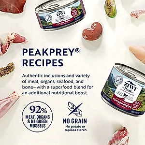 ZIWI Peak Canned Wet Cat Food – All Natural, High Protein, Grain Free, Limited Ingredient, with Superfoods (Venison, Case of 12, 6.5oz Cans)