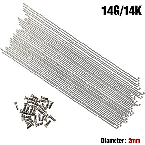 Bicycle Spokes Stainless Steel Bike Spokes with Nipples for Mountain Bikes Road Bikes 18PCS (Silver 282mm)